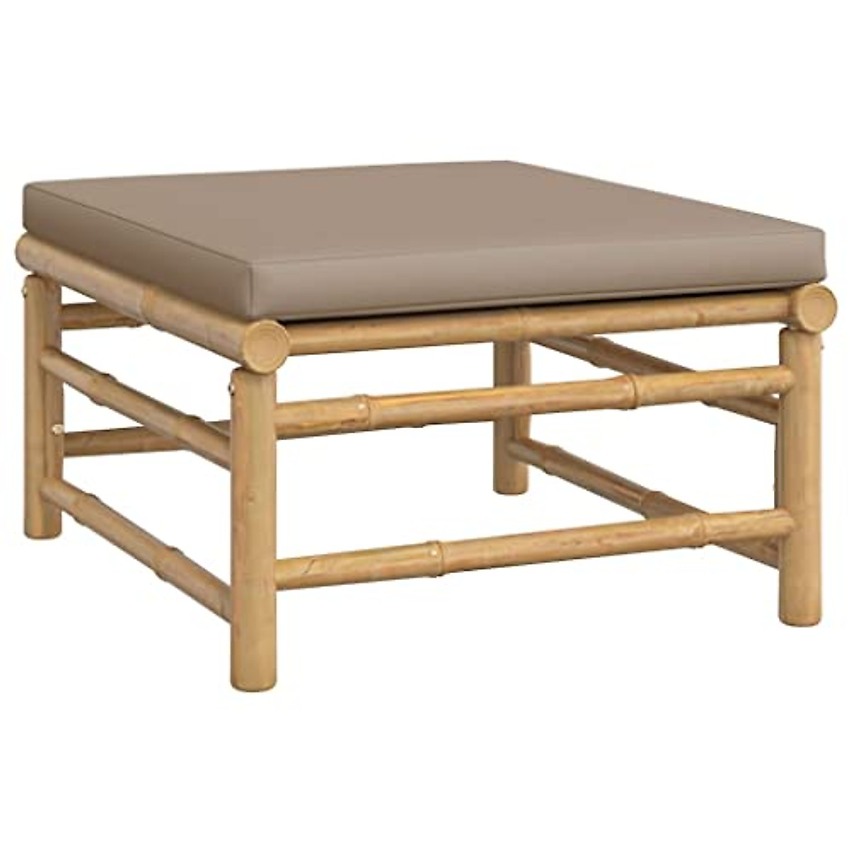 Patio Footstool with Taupe Cushion Bamboo The Ultimate Patio Experience Embrace The Outdoor Luxury