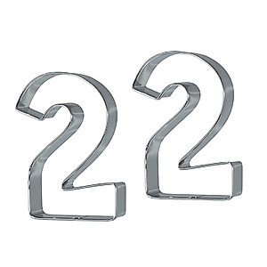 Bakerpan Stainless Steel Number 2 Cookie Cutter, Cookie Cutter Number Two Shapes, 3 1/2 Inch - Set of 2