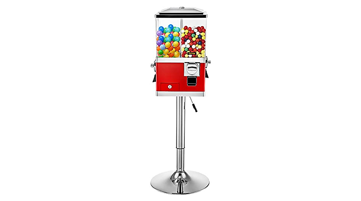 VEVOR Red Gumball Machine with Stand | Multi-Compartment Candy Dispenser