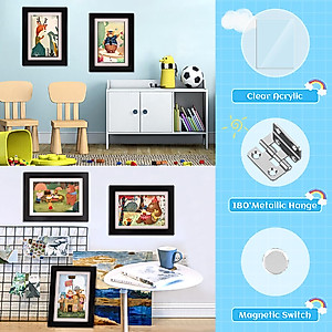 [4-Pack] Kids Art Frame for Children Art Projects, 8.5x12 Front Opening Kids Artwork Frames Changeable, Display Storage Picture Frames for Kids Drawing, Schoolwork, Crafts, Photos, Holds 50 Pcs,