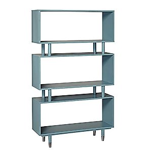 Target Marketing Systems Margo Mid-Century Modern Bookshelf, Antique Blue