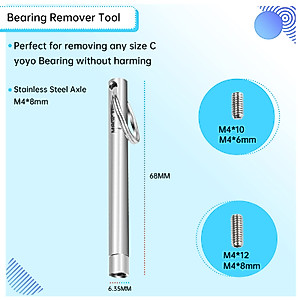 MAGICYOYO Complete Yoyo Bearing Pack, 10 Ball Golden Unresponsive Yoyo Bearing + Size C 8 Ball Yoyo Bearing + Narrow C Responsive Yoyo Bearing + Bearing Removal Tool + 6 Yoyo Strings + 6 Yoyo Axles