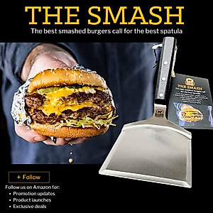 Certified Angus Beef The Smash - Big Smash Burger Spatula Heavy Duty Stainless Steel Burger Smasher Tool for Griddle Accessories, Kitchen Gadgets, and Grill Accessories