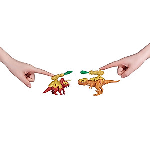 5 Surprise Dino Strike Surprise Mystery Battling Collectible Dinos by ZURU (2 Pack) Glow in The Dark,Gold