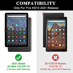 Soke Case for All-New Amazon Fire HD 10 & 10 Plus Tablet (Only Compatible with 11th Generation, 2021 Release) Premium Folio Stand Cover with Auto Wake/Sleep for 10.1 Inch Tablet, Black