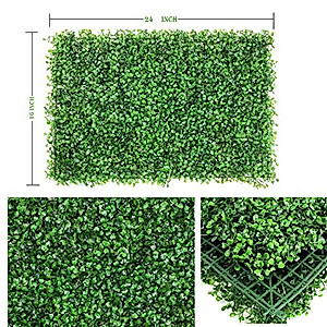16x24" Artificial Boxwood Panels Topiary Hedge Plants Artificial Greenery Fence Panels for Greenery Walls,Garden,Privacy Screen,Backyard,Outdoor, Indoor, Garden, Fence, Backyard and Home Décor (B)