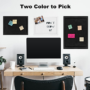 TORASO Cork Board Bulletin Board with Felt,,Wood Framed Display Bulletin Board for Walls with Pins, Eye Bolts, gaskets, Screws, Pin Board for Office, School and Home(Black,1pc)