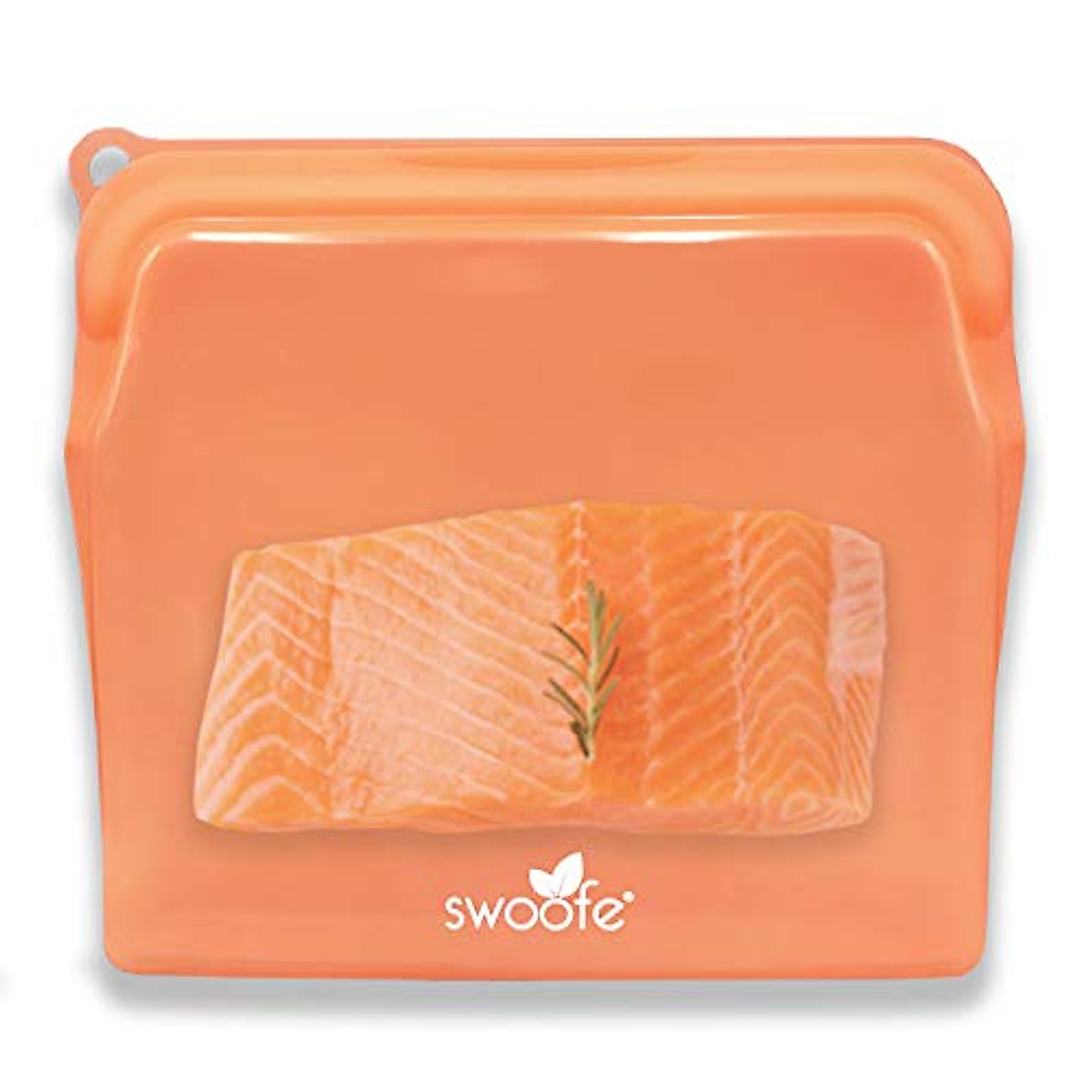 SWOOFE Reusable Silicone Food Bag | Sandwich Size 30 Oz (Coral) | Eco-Friendly | Plastic Free Storage Lunch Bag | Great for Cooking, Sous Vide, or Freezer use | Leakproof, Dishwasher-Safe.