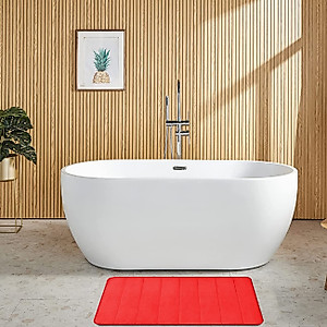 Christmas Red Bathroom Rugs Sets 3 Piece,Bathroom Rug Set,Memory Foam Bath Mat,Soft Bathroom Rugs,Bath Mats for Bathroom Sets,Absorbent Bath Rugs with No Slip PVC Backing Machine Washable,Easy to Dry