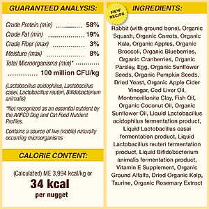 Primal Freeze Dried Dog Food Nuggets Rabbit 14 oz, Complete & Balanced Scoop & Serve Healthy Grain Free Raw Dog Food, Crafted in The USA