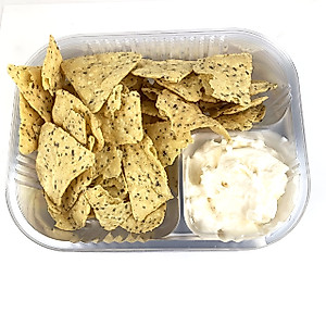 Heyiwell 50PC Clear Plastic 2 Compartment Nacho Tray,Large Disposable Nacho Trays Great for Dips,Snacks,Cheese Sauce 8 x 6 x1.5 Inch