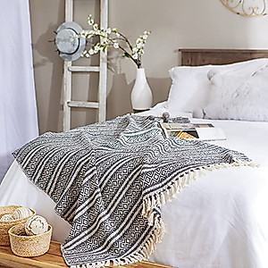 DII Rustic Farmhouse Cotton Adobe Stripe Blanket Throw with Fringe for Chair, Couch, Picnic, Camping, Beach, & Everyday Use, 50 x 60