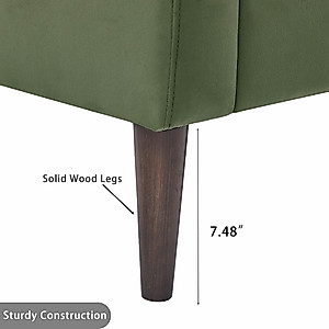 RIDFY Modern Velvet Chesterfield Sofa Couch, Large 3 Seats Love Seats Sofa Furniture, 76" Comfortable Upholstered Cofa with Wooden Frame and Wood Legs for Living Room/Bedroom/Office (Green)