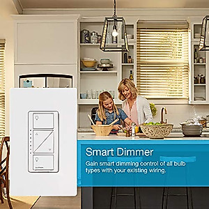 Lutron Caséta Wireless Smart Lighting Dimmer Switch for Wall and Ceiling Lights | PD-6WCL-LA | Light Almond