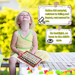 SPOGENN Learning Tablet Educational Touch Pad for Fun Learn Number ABCs Spelling Animal Green