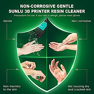 SUNLU 3D Resin Cleaner,3D Printer Resin Detergent, Hand-Washable Cleaner for 3D Printed Resin, Non-Toxic Reusable Resin Cleaner, Compatible with 3D Printing Resins, UV Resin, Epoxy Resin, 3KG Pack