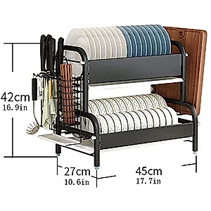 Plate Rack Draining Dish Rack 2-layer Stainless Steel With Drain Plate Dish Rack Drain Rack Tableware Drying for Kitchen Countertop Pan Plate Holder