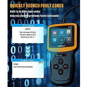 YAKEFLY OBD2 Scanner Diagnostic Tool,Car OBD2 Scanner Code Reader Engine Fault Code Reader Scanner,Vehicle Check Engine Light Scan Tool, Car OBDII/EOBD Diagnostic Scan Tool for All Vehicles After 1996