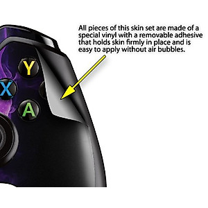 WraptorSkinz Decal Style Vinyl Skin Wrap compatible with XBOX One Original Wireless Controller Flaming Fire Skull Purple - (CONTROLLER NOT INCLUDED)