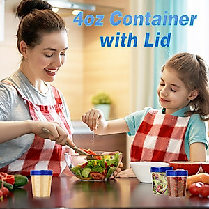 40 Pack 4oz Small Containers with Lids,Reusable Salad Dressing Container Airtight Leakproof Condiment Containers with Screw Lids,Take Away Stackable Plastic Dip Sauce Cups for Snack,Drink,Ketchup