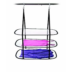 HOMZ 4240006 Sweater, Delicates, Swimsuit, 3 Tier Drying Surface, 10Lb Capacity Hanging Dryer, Set of 1, Black