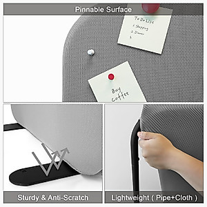 DECOLAB Standing Room Divider 29”x65” Portable Self Freestanding Partition for Classroom, Office, Studio Webcam Background, Sound Absorption Privacy Screen Separator (Steel)