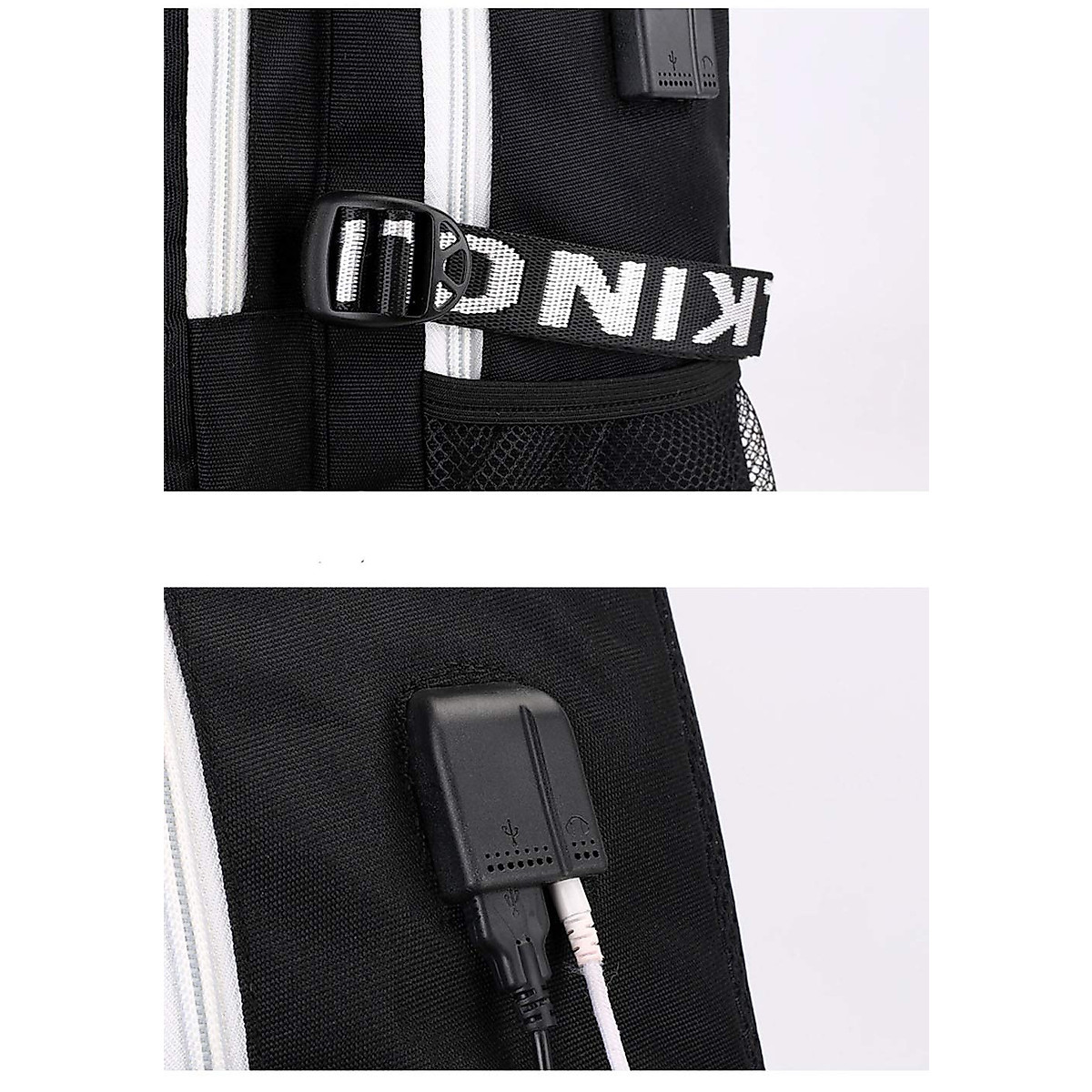 jupkem Hawkins Middle School AV Club College USB Charging Backpack Laptop Bag Travel Bookbag Daypack (balck)