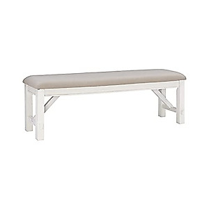 Powell Company Powell Turino Distressed White Dining Bench