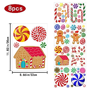 DIYDEC 70PCS Peppermint Floor Decals Stickers, Self-Adhesive Christmas Candy Party Wall Floor Stickers Decals for Christmas Floor Candy Land Decoration