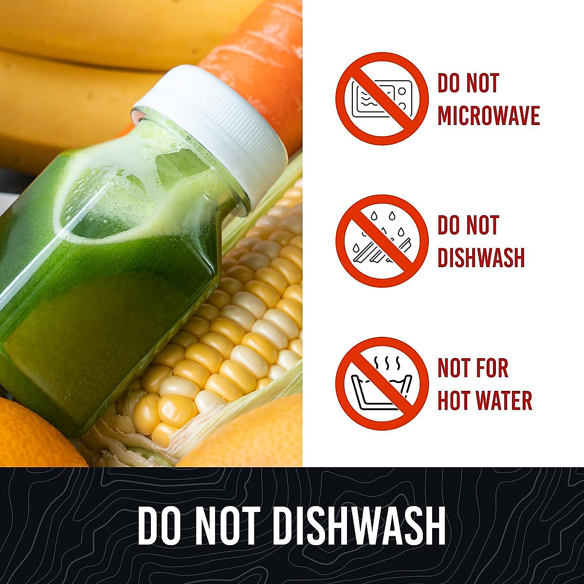 Norcalway 8pcs 2oz Shot Bottles with Caps - Ginger Shot Lids, Wellness Juice, Freezer Safe, Leak Proof, Food Grade Bottles