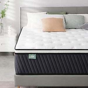 Full Size Mattress, SZSL 12" Hybrid Memory Foam and Individual Pocket Springs Mattress for Comfy Support and Pressure Relief, Medium Firm Mattress in a Box, Motion Isolation, CertiPUR-US Certified