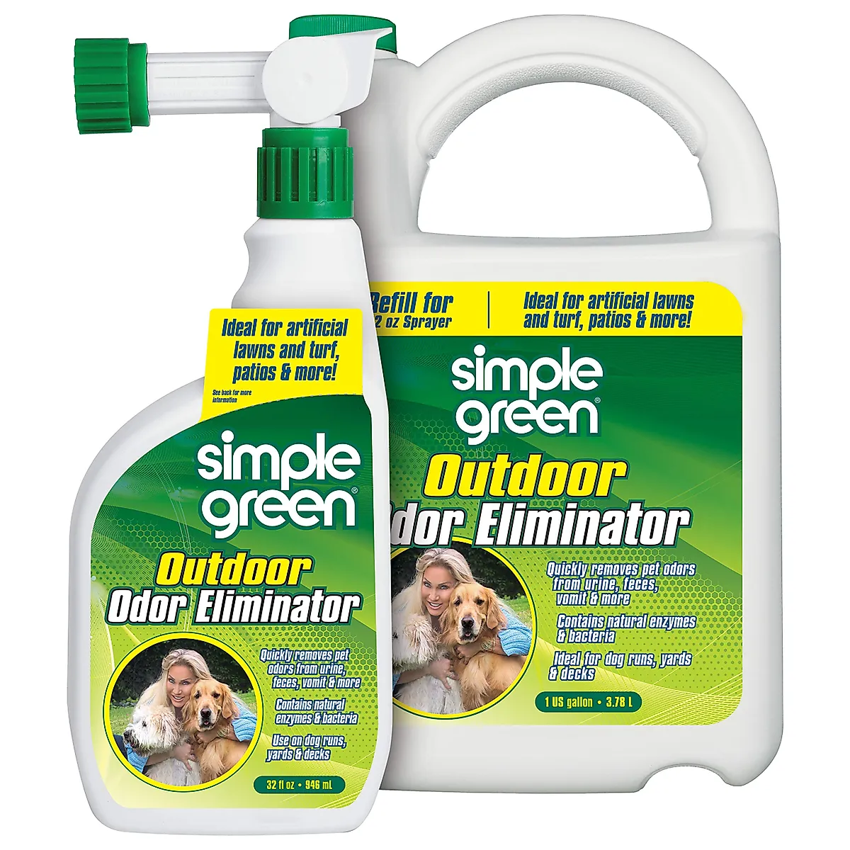 Simple Green Outdoor Odor Eliminator for Pets + Arm & Hammer Pooper Scooper Swivel Bin & Rake Dog Poop Scooper