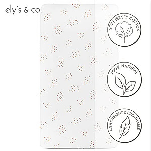 Ely’s & Co. Crib Sheet 1-Pack Combed Jersey Cotton for Baby Girl — (Pink Raindrops)