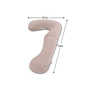 INSEN Pregnancy Pillow for Sleeping,Maternity Body Pillow for Pregnancy Women,Pregnancy Support Pillow for Back, Hip Pain, Apricot