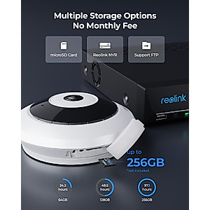 REOLINK PoE IP Fisheye Camera with 360° View, 6MP Indoor Camera for Home/Office Security, Smart Human Detection, Two Way Talk, Ceiling/Wall/Desk Mount, Multiple Display Views, FE-P (White)