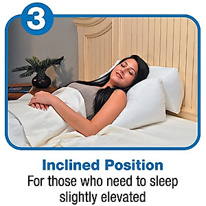 Contour Flip Pillow - 10-in-1 Rest Positions Wedge Pillow for Gentle, Plush Elevation for Back, Knees, Legs or Stomach Support Comfort & Relief - Standard Size (20 inch Width - Pillow ONLY)