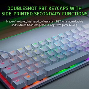 Razer Huntsman Mini 60% Gaming Keyboard + Goliathus Extended Chroma Bundle: Linear Optical Switches - Mercury White
