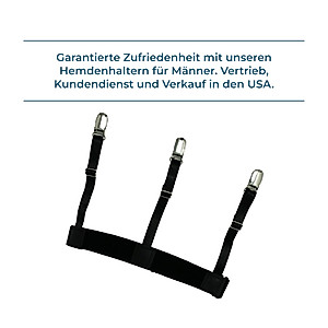 Adjustable Shirt Garters with Locking, Non-Slip Clips (1-Pair) For Men And Women By Comfy Deluxe - Elastic Shirt Stays With Clip, Easy To Wear & Keep Shirts Tucked In, For All Types Of Shirts