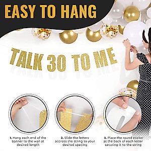Pre-Strung Talk 30 To Me Banner - Dirty 30 Birthday Decorations for Her & Him , 30 Flirty and Thriving , Talk Thirty to Me , 30th Bday Decor 30 Years Birthday Banner for Women & Men - By Prazoli
