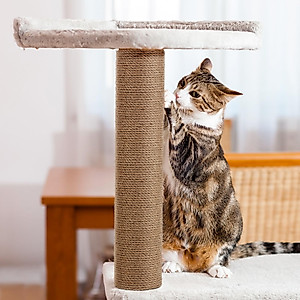 PETUOL 4 PCS M8 Cat Scratching Post Replacement, 15.7 x 3.1 Inches Cat Tree Replacement Post Jute Pole for Indoor Cats with M8 Screws, for Kitten Tree Tower Spare Cat Furniture Accessories