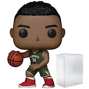 Giannis Antertokounmpo Milwaukee Green Jersey #45 Pop Sports NBA Action Figure (Bundled with Pop Protector to Protect Display Box)
