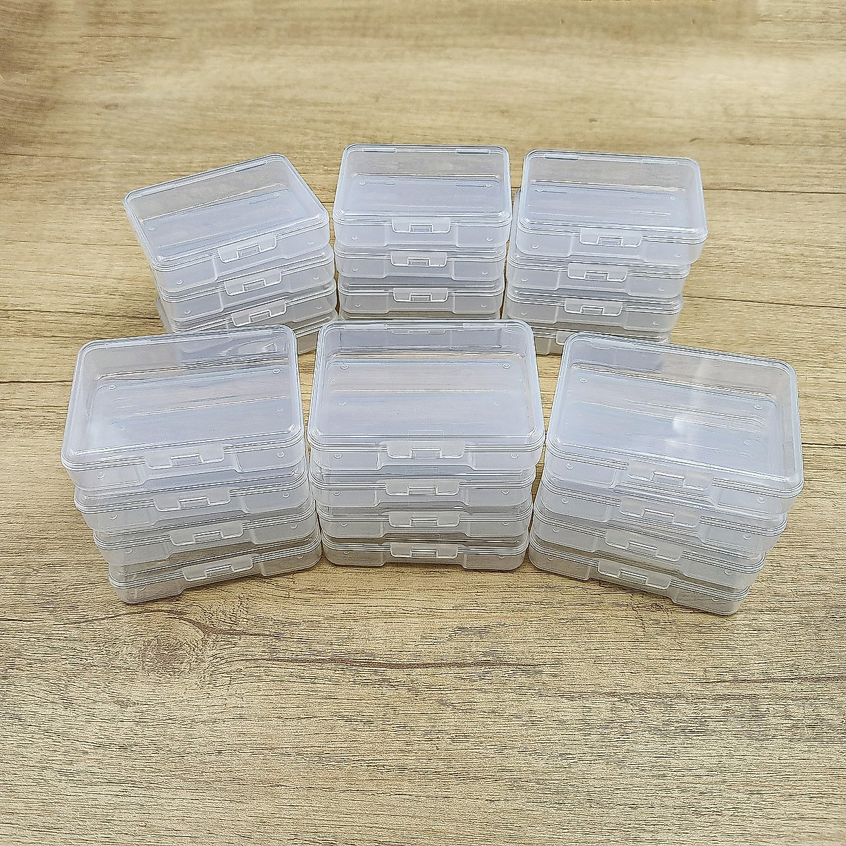 zjztian Mini Small Plastic Containers, Clear Storage Containers, Small Plastic Box,Containers Box for Collecting Small Items, Beads, Jewelry, Business Cards, parts, Crafts (2.71x2.08x0.67-24pack)