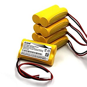 (5-Pack) 2.4V 800mAh Ni-CD Battery Pack Replacement for Dual-Lite 0120822, Dantona Custom-7, LITHONIA ELB-2P41N (CUSTOM-29), ELB-4804N (CUSTOM-241), Custom-276, OSA030 Exit Sign Emergency Light