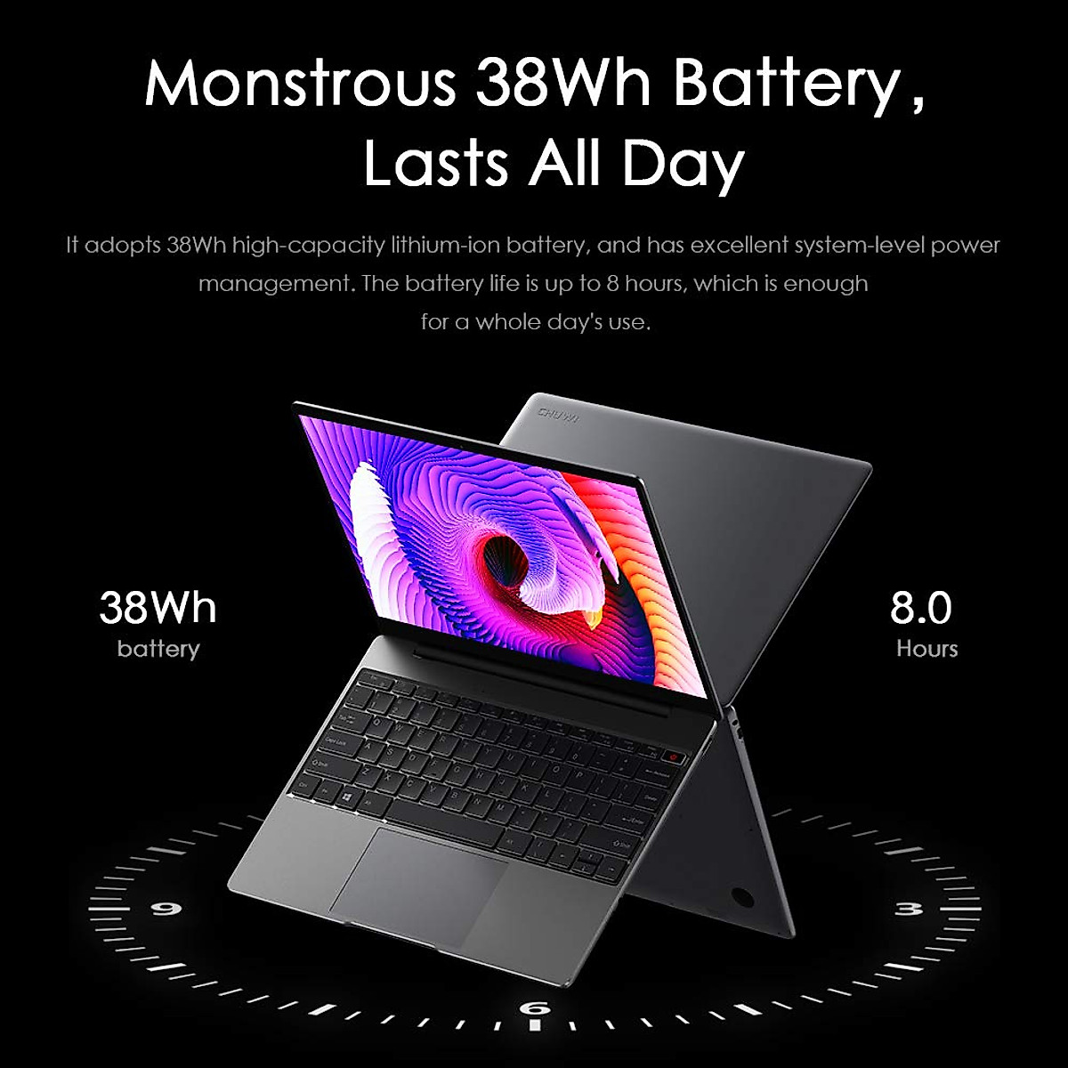 CHUWI 2022 Newest GemiBook Laptop Computer,Windows 10 Ultra-Thin Laptop,8G RAM 256GB SSD,Intel Celeron J4125 Processor,13 inch Full HD 2K IPS Display,PD Fast-Charge, Backlit Keyboard, Full Metal