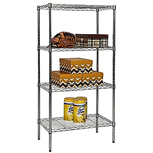 Apollo Hardware Chrome 4-Shelf Wire Shelving with Wheels 14"x24"x48" (Chrome)