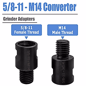 Mesee 2 Pieces Angle Grinder Adapters 5/8"-11 Female to M14 Male Thread Adaptor Converter Rod 5/8''-11 to M14 Rotary Polisher Grinder Attachment for Diamond Core Bits Polishing Pad Saw Blade