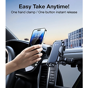 VICSEED Universal CD Phone Holder for Car - Off-Road Level Super Sturdy with Bonus Air Vent Clip, Fits All Phones and Cases, 360 Rotation for Safe Driving