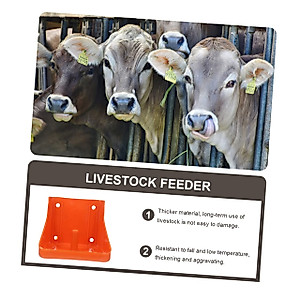 POPETPOP 2pcs Tray Fodder Trays Pig Feeding Bowl Feeding Bucket for Horses Mineral Block Holder Cattle Block Holder Sheep Salt Lick Box Thickened Livestock Feeder Appendix Orange Animal