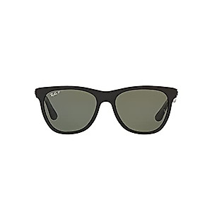 Ray-Ban RB4184 Square Sunglasses, Black/Polarized Green, 54 mm