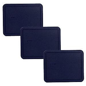 Pyrex 7212-PC Blue Plastic Replacement Food Storage Lid - 3-Pack Made in the USA